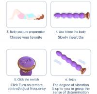 China Waterproof Butt Plug with High Frequency Vibration Pull Beads Anal Sex Toy for Women 10 Speed for sale