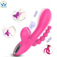 China 3 in 1 Clitoris Sucker Vibrator with G Spot Tongue Licking and Anal Stimulation 7 Vibration Modes 500mAh USB Magnetic Charging for sale