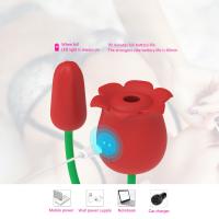 China Rose Clitoral Sucking Vibrator for Women 2 in 1 Tongue Licking Sex Toy 10 Speeds for sale