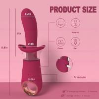 China Rose Clitoris Stimulator 2 in 1 Sucking Licking Vibrator with 3 Frequency Modes Silicone for sale