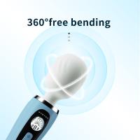 China Intelligent Heating AV Wand Vibrator with Crystal Screen 10 Modes Silicone Sex Toy 139g for sale
