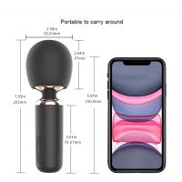 China Cordless Rechargeable Waterproof Silicone Mini Wand Massager 5 Vibration Modes 3 Speeds Each for sale