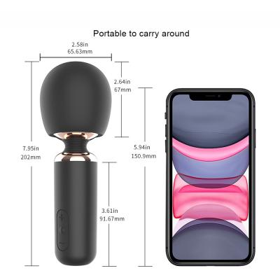 China Cordless Rechargeable Waterproof Silicone Mini Wand Massager 5 Vibration Modes 3 Speeds Each for sale