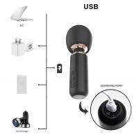 China Cordless Rechargeable Waterproof Silicone Mini Wand Massager 5 Vibration Modes 3 Speeds Each for sale