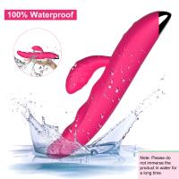 China 360 Degree Rotating USB Rechargeable Waterproof Rabbit Vibrator 10 Speed Silicone Dildo Massager for Women for sale