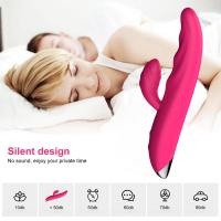 China 360 Degree Rotating USB Rechargeable Waterproof Rabbit Vibrator 10 Speed Silicone Dildo Massager for Women for sale