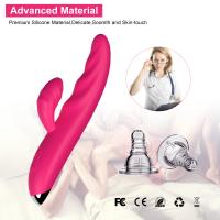 China 360 Degree Rotating USB Rechargeable Waterproof Rabbit Vibrator 10 Speed Silicone Dildo Massager for Women for sale