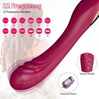 China Silicone G-Spot Vibrator 12 Frequency Modes Rechargeable Female Stimulator 17.8cm for sale