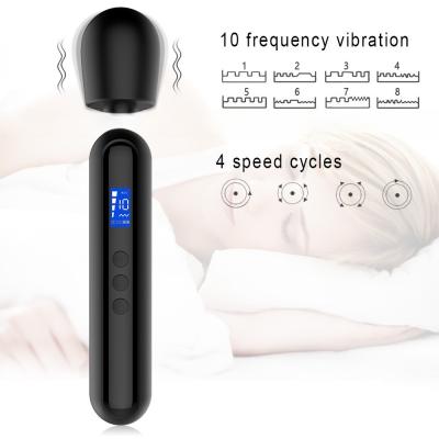 China LED Screen AV Wand Massager Waterproof Cordless Handheld 10 Vibration Modes 237.5mm Full Body Muscle Massager for sale