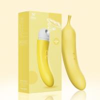 China Banana 2 in 1 Clitoral Sucking G-Spot Vibrator 7 Frequency Silicone Waterproof Sex Toy 150mm for sale