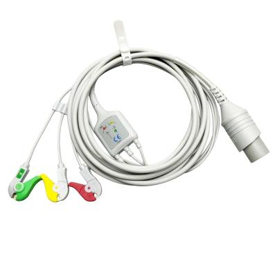 China Compatible Nihon Kohden TEC76121K7631C ECG Lead Wire 3 Conductor Clip Type 2.8M for sale