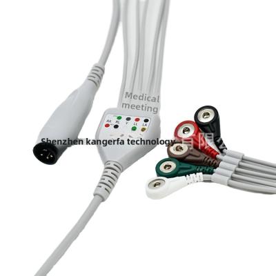 China GOLDWAY 1540 6 Pin ECG Cable with Leads 3m Length CE Certified Class II Compatible with PM9000 MEC1000 for sale