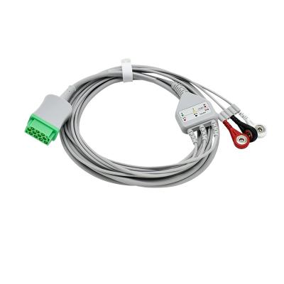 China One Piece Series ECG Cable 11 Pin 3 Leads Medical Consumables Compatible with Dash4000 Model B1-1201S3AZ CE Certified for sale