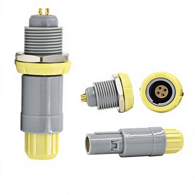 China Medical Aviation Plug 1P4 Waterproof Push Pull Self Locking Plastic Connector 3 Year Shelf Life for sale