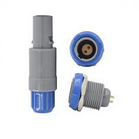 China Medical Body Temperature Probe 1P2 Core Push-Pull Self-Locking Plug for Patient Monitor Gray Blue for sale