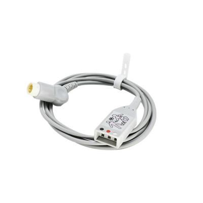 China OEM 12 Pin Three Lead ECG Main Cable TPU Outer Cover 5.0mm 2.5M Length 1K Resistor Medical Consumables for sale