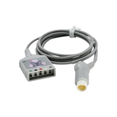 China OEM 12 Pin Five Lead ECG Main Cable 2.5M TPU Compatible with 78352C 7834C for sale