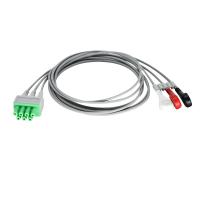 China Medical Consumables 3-Lead AHA IEC ECG Wires 2.5m Compatible with TMS-6016 Telemetry System for sale