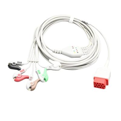 China Compatible Bionet BM5 ECG Lead Wire 5 Lead American Standard Clip On 3.2m for sale