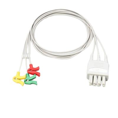 China OEM ECG Trunk Cable 3 Leads 0.9m Grey Compatible BSM2301 2353 BR-903P Patient Monitor for sale