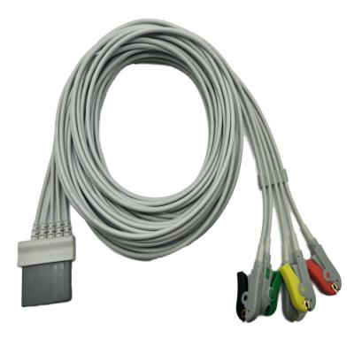 China For Schiller Eos Type Five Compatible Medical Consumables Five-Lead ECG Monitoring Disinfecting Cable For Split ECG for sale