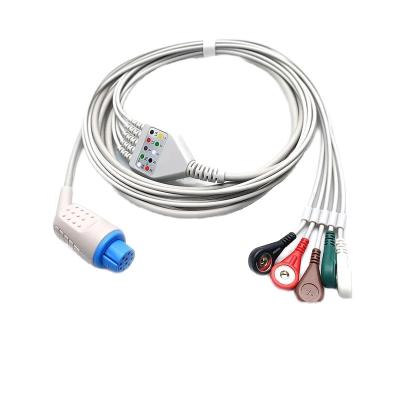 China Compatible AS3CS310 5-Lead ECG Lead Wire 2.4m Cable 0.9m Leads Medical Consumables for sale