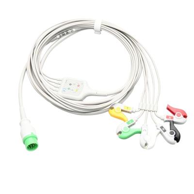 China Compatible Comen C30 C50 STAR8000 NC8 12-Pin Five-Lead ECG Lead Wire 3.2m CE Certified Medical Consumables for sale
