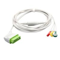 China Compatible Nihon Kohden BSM-2301 12-Pin ECG Lead Wire 4.0 Button 2.7m TPU Three-Lead for sale