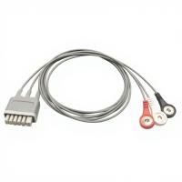 China OEM Medical Grade ECG Lead Wire Three-Lead American Standard Buckle-Type Splitter 2.6mm 0.9m for sale