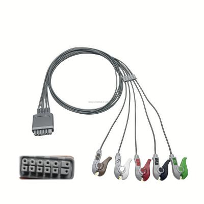 China Starraymed Compatible TD60 Telemetry Five-Lead AHA ECG Lead Wire Clip-On Connector 0.9m CE Certified for sale