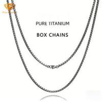 China Pure Titanium Box Chain Ultra Light Non Allergic Necklace 2.5mm 3mm 4.0mm Personalized Grid Retro Men's and Women's Single Chain Pendant Tinl2381 for sale