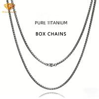 China Pure Titanium Box Chain Ultra Light Non Allergic Necklace 2.5mm 3mm 4.0mm Personalized Grid Retro Men's and Women's Single Chain Pendant Tinl2381 for sale