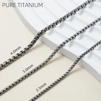 China Pure Titanium Box Chain Ultra Light Non Allergic Necklace 2.5mm 3mm 4.0mm Personalized Grid Retro Men's and Women's Single Chain Pendant Tinl2381 for sale