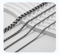 China Pure Titanium Box Chain Ultra Light Non Allergic Necklace 2.5mm 3mm 4.0mm Personalized Grid Retro Men's and Women's Single Chain Pendant Tinl2381 for sale
