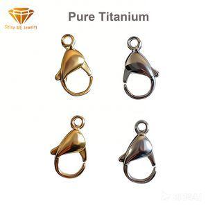 China Pure Titanium Lobster Clasp PVD Gold Titanium Chain Connection Jump Rings Jewelry PVD Gold Clasps Titalb-B9# for sale