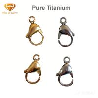 China Pure Titanium Lobster Clasp PVD Gold Titanium Chain Connection Jump Rings Jewelry PVD Gold Clasps Titalb-B9# for sale
