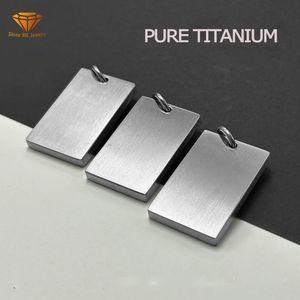 China Pure Titanium Plain Pendant Polished and Brushed Surface No Decoration Hanging Tag Carving Peace Card Buddha Card Pendants Tipd1026 for sale