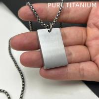 China Pure Titanium Plain Pendant Polished and Brushed Surface No Decoration Hanging Tag Carving Peace Card Buddha Card Pendants Tipd1026 for sale