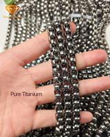 China Pure Titanium Box Chain Bag Chain Ultra Light Stainless Steel Necklace 3mm 4mm 7mm Personality Chain Day Trend Vintage Men and Women Chain DIY Titachbx70 for sale