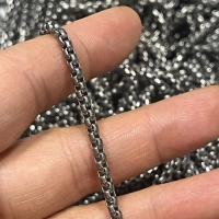 China Pure Titanium Box Chain Bag Chain Ultra Light Stainless Steel Necklace 3mm 4mm 7mm Personality Chain Day Trend Vintage Men and Women Chain DIY Titachbx70 for sale