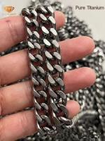 China Pure Titanium Cowboy Chain Cuba Chain Bag Chain Ultra Light Stainless Steel Necklace 9.5/10.5mm Vintage Men and Women DIY Chain Titachmp105 for sale