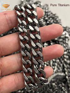 China Pure Titanium Cowboy Chain Cuba Chain Bag Chain Ultra Light Stainless Steel Necklace 9.5/10.5mm Vintage Men and Women DIY Chain Titachmp105 for sale