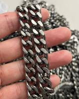 China Pure Titanium Cowboy Chain Cuba Chain Bag Chain Ultra Light Stainless Steel Necklace 9.5/10.5mm Vintage Men and Women DIY Chain Titachmp105 for sale