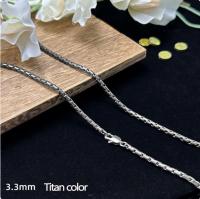 China Pure Titanium Snake Chain Necklace for Men Non Fading Long Style Titanium Chain Non Allergic 3.3mm Wide Tinl2001 for sale