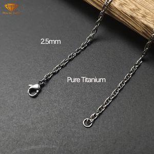 China 2.5mm 7mm Wide Pure Titanium Fried Dough Twists Chain Titanium Necklace Bracelet European and American Hip-Hop Jewelry Tinl2523 for sale