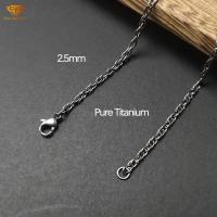 China 2.5mm 7mm Wide Pure Titanium Fried Dough Twists Chain Titanium Necklace Bracelet European and American Hip-Hop Jewelry Tinl2523 for sale