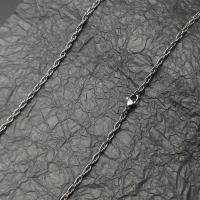 China 2.5mm 7mm Wide Pure Titanium Fried Dough Twists Chain Titanium Necklace Bracelet European and American Hip-Hop Jewelry Tinl2523 for sale