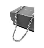 China 2.5mm 7mm Wide Pure Titanium Fried Dough Twists Chain Titanium Necklace Bracelet European and American Hip-Hop Jewelry Tinl2523 for sale