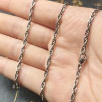 China 2.5mm 7mm Wide Pure Titanium Fried Dough Twists Chain Titanium Necklace Bracelet European and American Hip-Hop Jewelry Tinl2523 for sale