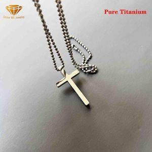 China Pure Titanium Cross Pendant Necklace Non Allergic Engraved Pattern Jewelry, Hip-Hop Titanium Necklace Tink2950 for sale